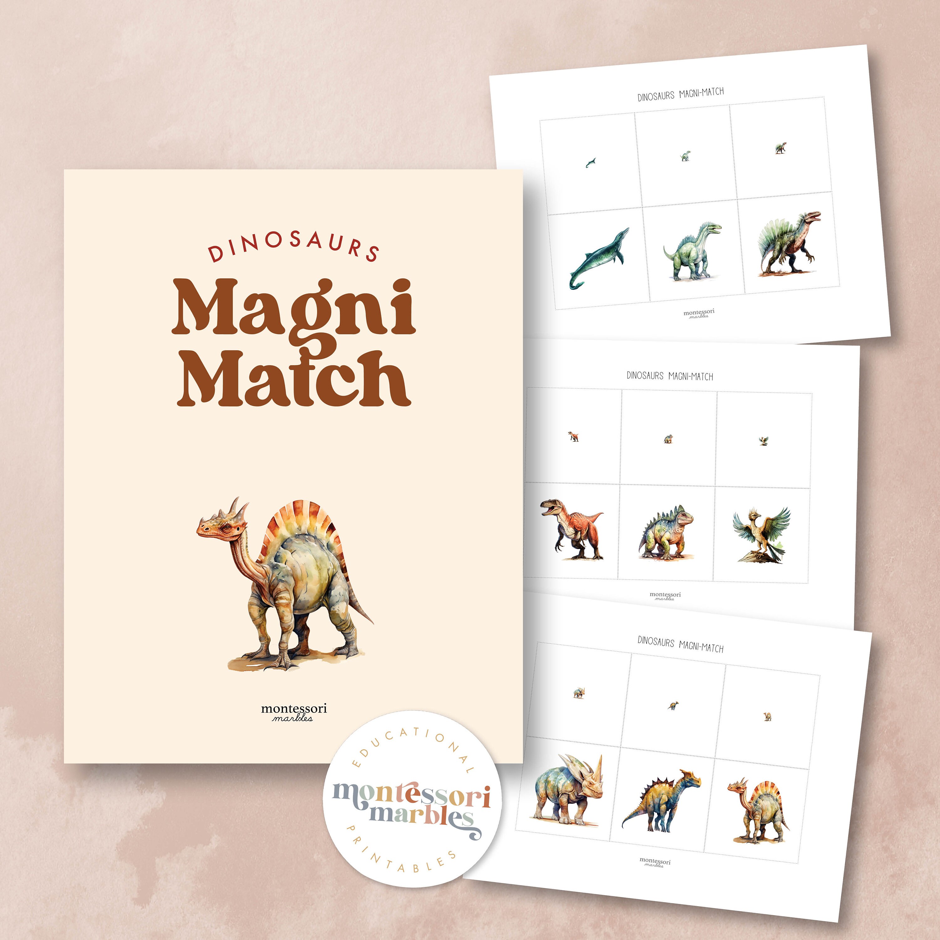 Dinosaurs Magnifying Matching Game | Montessori Visual Skills ...