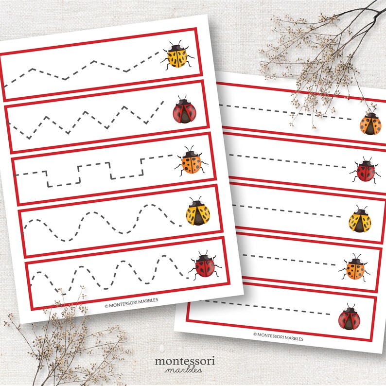 LADY BUGS Cutting Strips for Montessori Toddler & Prek Fun - Etsy