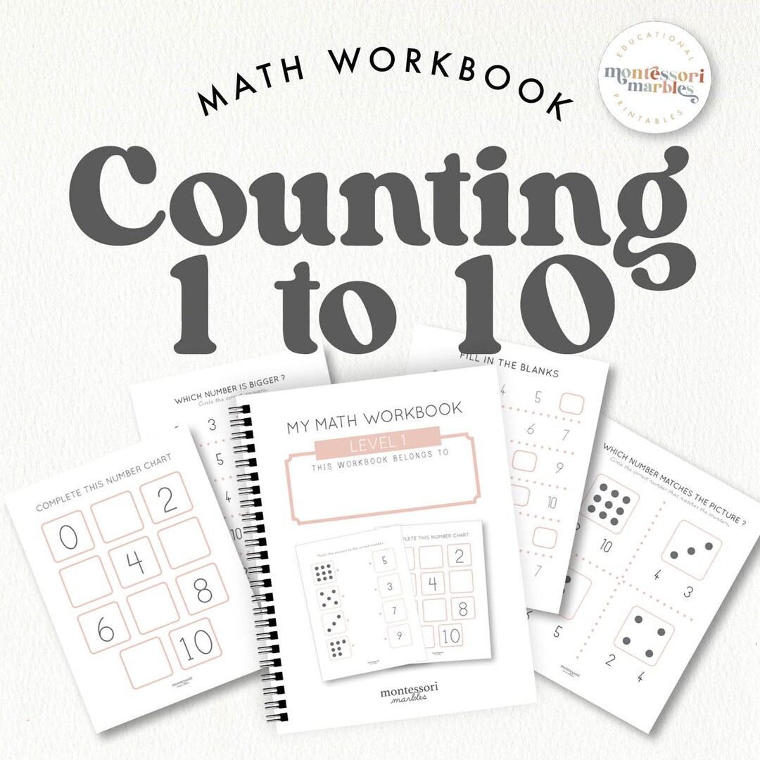 Math Counting 1-10 Workbook | Montessori Mathematics | Number ...