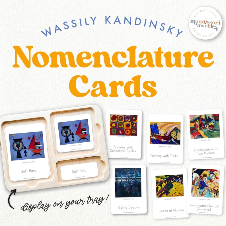 Wassily Kandinsky Nomenclature Cards PDF | 20 Sets 3-part Montessori ...