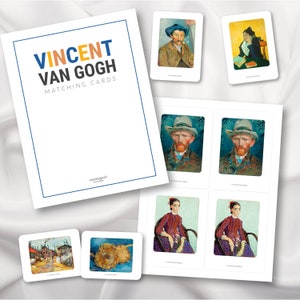 VINCENT VAN GOGH Matching Picture Cards, Famous Paintings, Art History ...