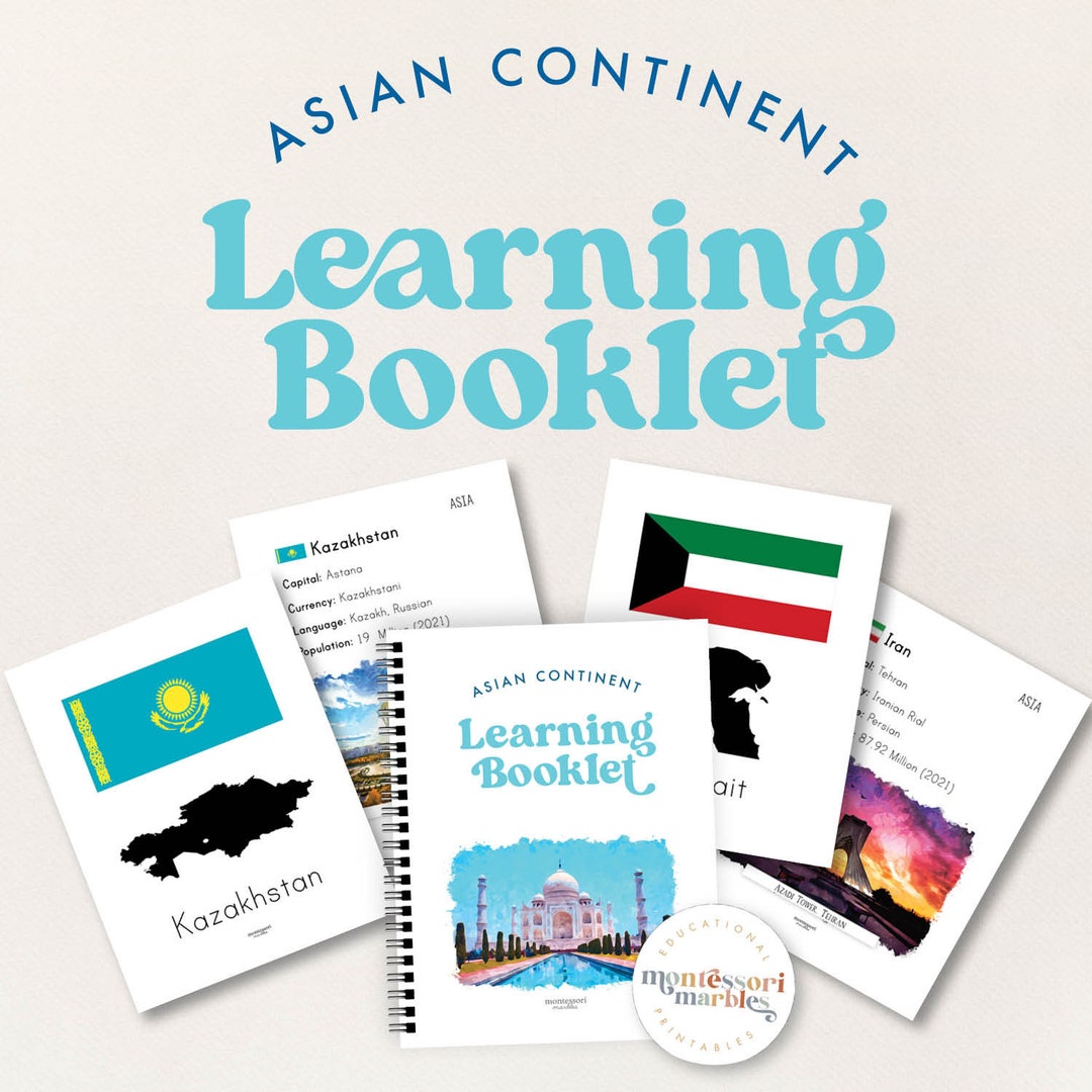 ASIA Learning Booklet With Watercolor Painting of Landmarks ...