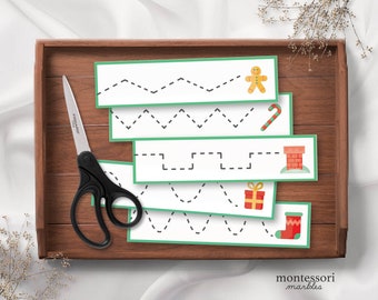 Christmas Cut and Paste Coloring Pages Fine Motor Skills - Etsy