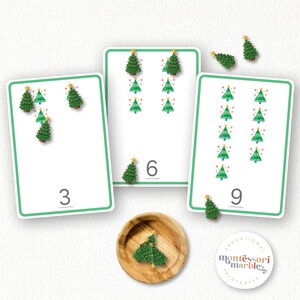 CHRISTMAS Counting Cards, Counter Cards, Count 1 to 10, Preschool Math ...