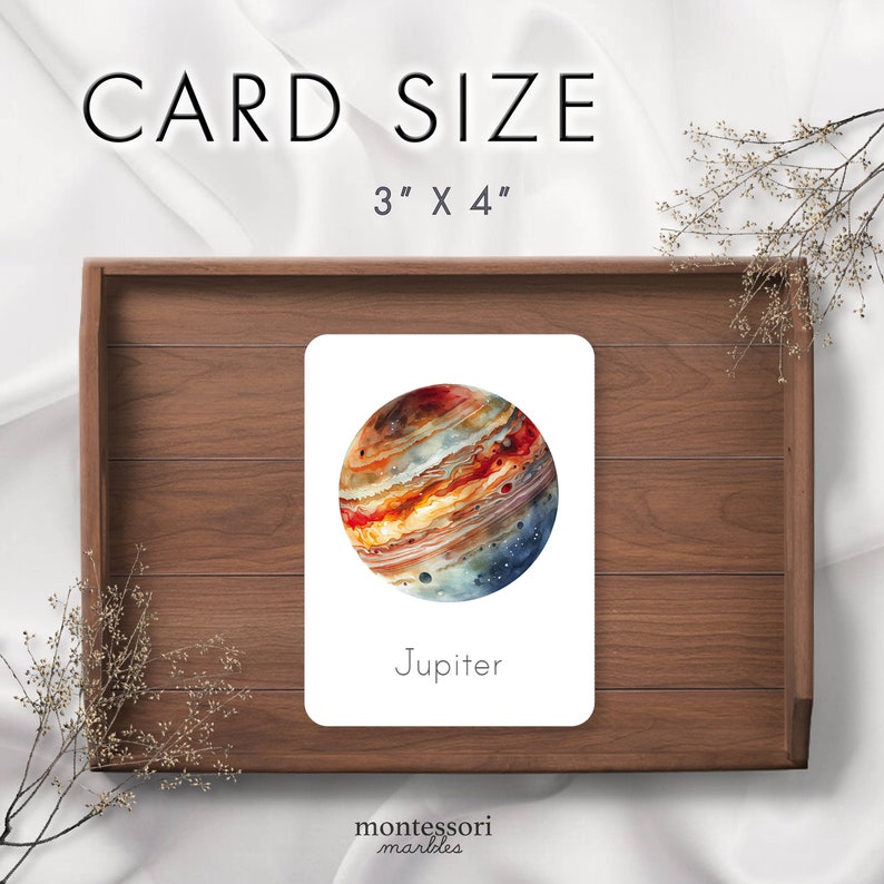 SOLAR SYSTEM Flash Cards 10 Flash Cards Montessori - Etsy