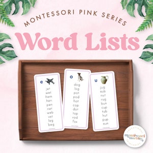 MONTESSORI PINK SERIES Short Vowels Word Lists | Emerging Readers ...