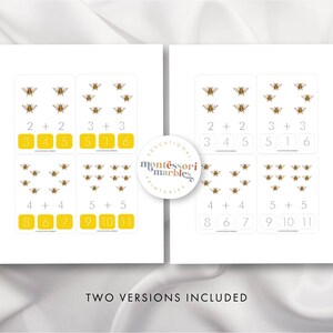 BEE UNIT Addition Clip Cards, Simple Addition for Kindergarten, Prek ...