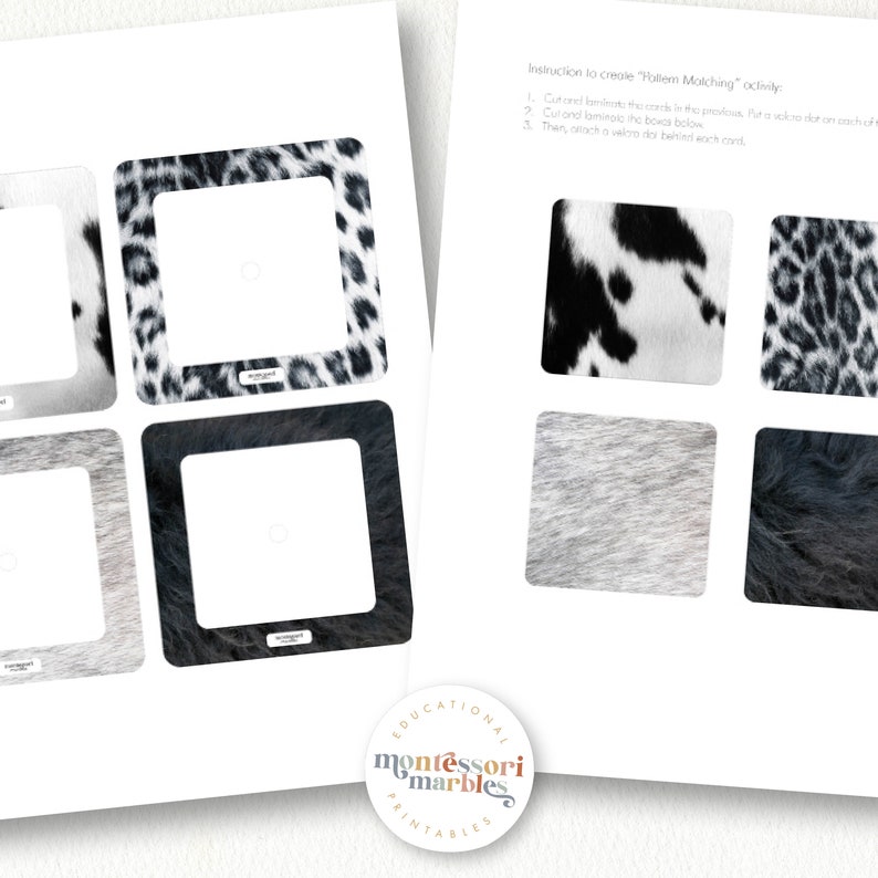 SAFARI & JUNGLE ANIMALS Pattern Matching Puzzle Activity Montessori ...