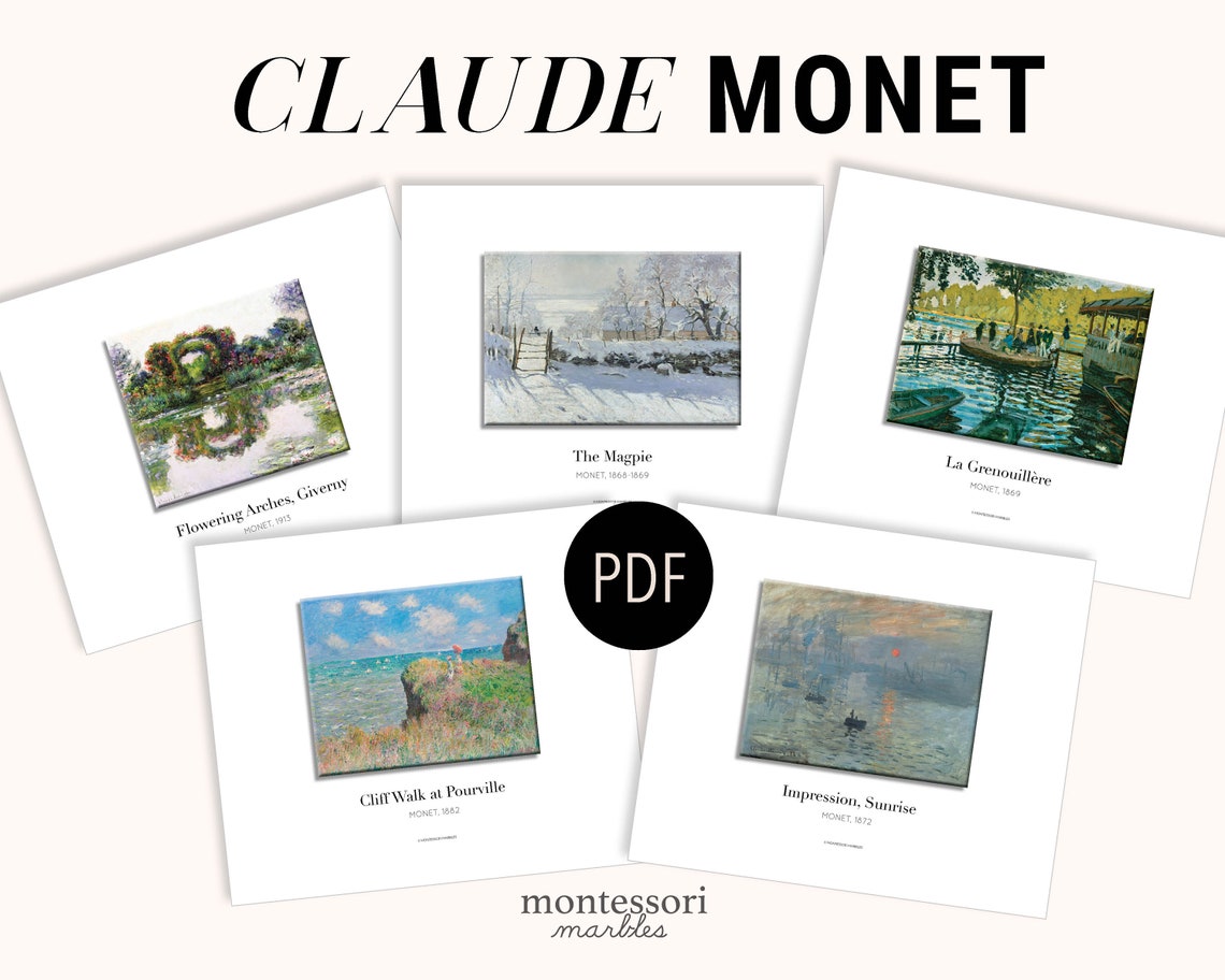 CLAUDE MONET Montessori Picture Binder Art History for | Etsy