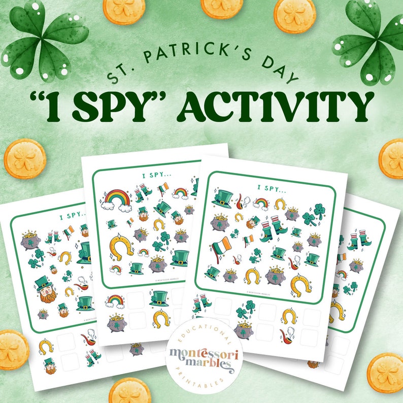 ST. PATRICK'S DAY, I Spy Activity, Fun Printable for Kindergarten ...