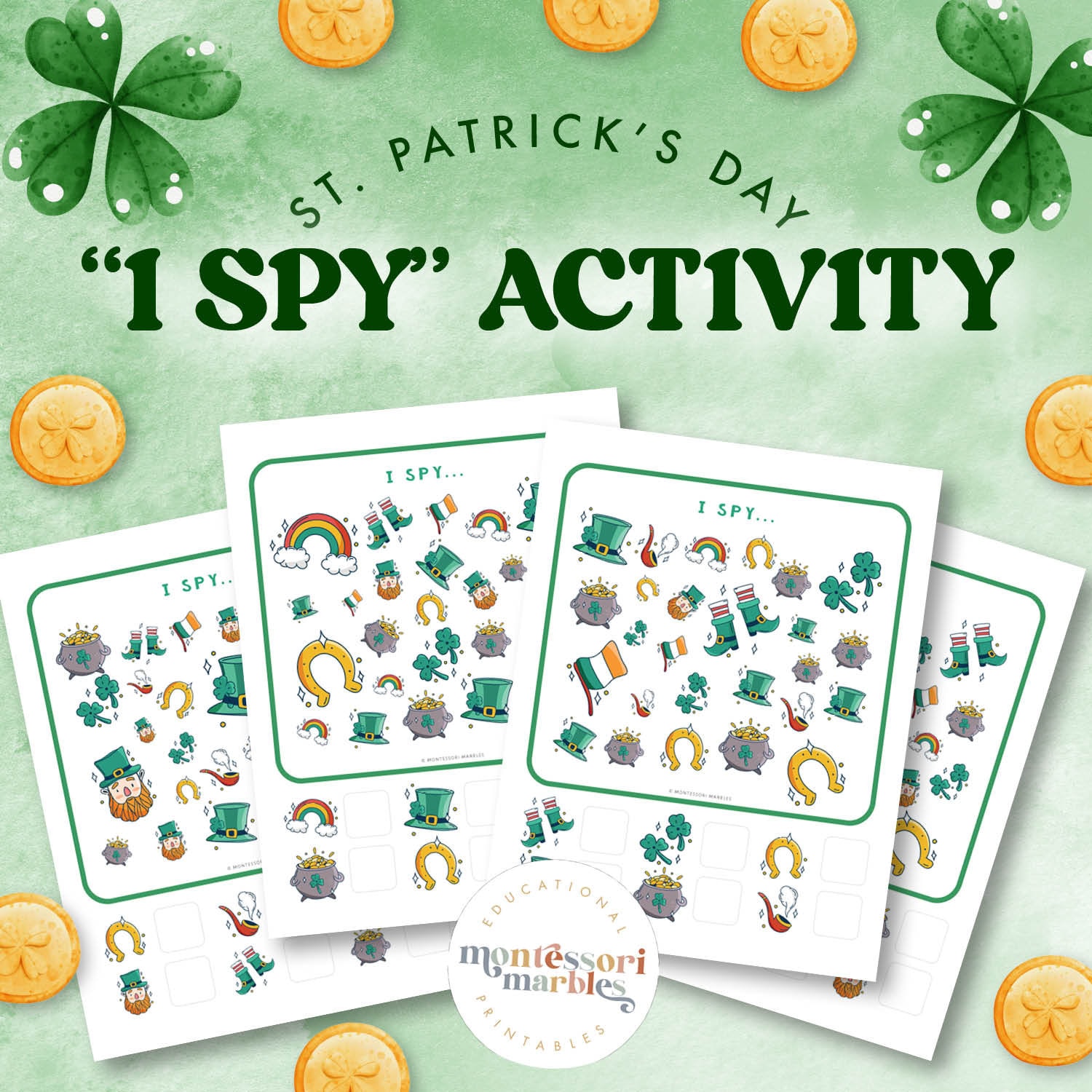 ST. PATRICK'S DAY, I Spy Activity, Fun Printable for Kindergarten ...