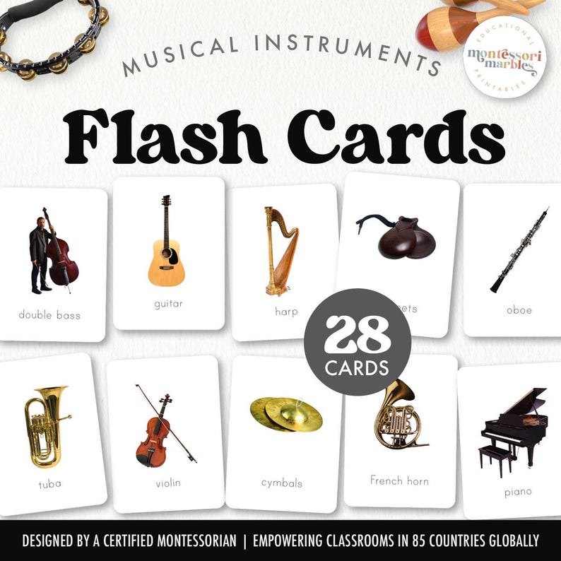 MUSICAL INSTRUMENTS Flash Cards | Instruments in the Orchestra ...
