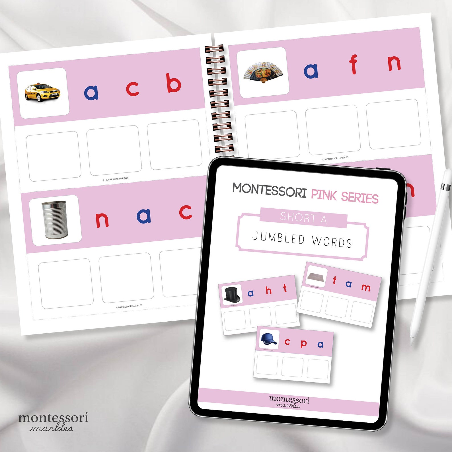 Montessori Pink Series Jumbled Word Cards for Short A - Etsy
