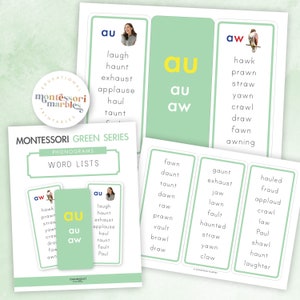 MONTESSORI GREEN SERIES Phonogram Word Lists | Emerging Readers ...