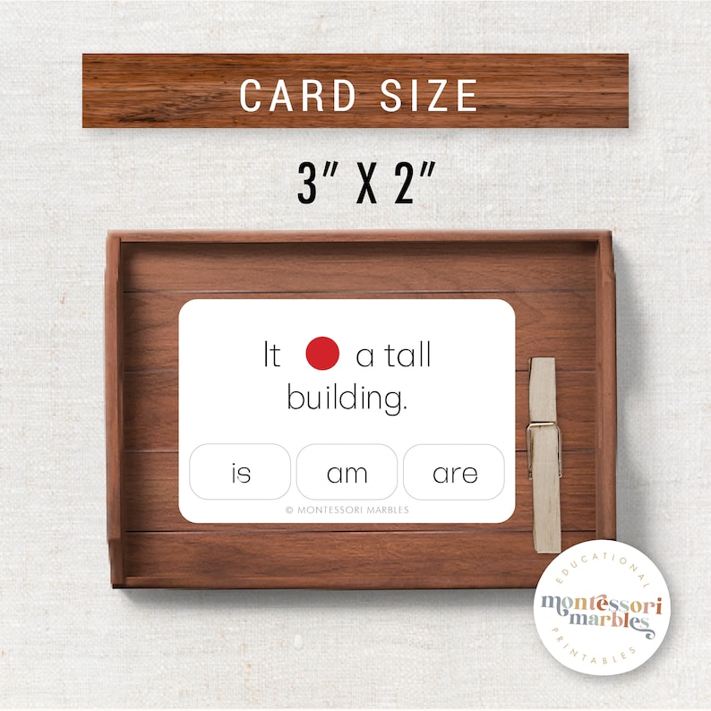 Grammar Be-verb Activity Cards | Montessori Language | Grammar ...