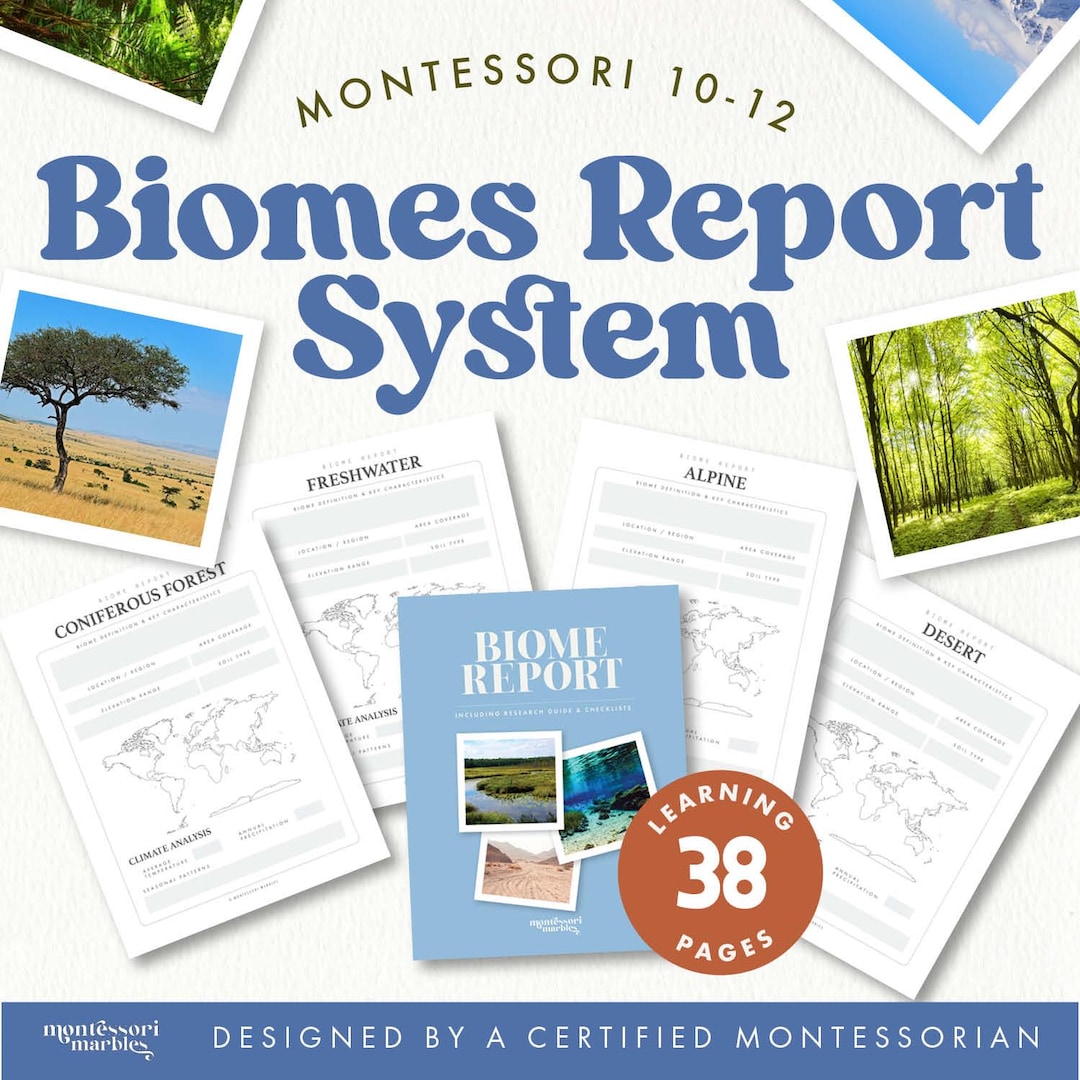 Biome Report Templates | Earth Science Graphic Organizers | Montessori ...
