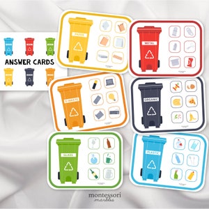 EARTH DAY RECYCLABLE Sorting Cards Montessori Inspired Printable ...