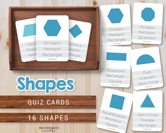 Shapes Quiz Flash Cards for Math Printable Activity Worksheet - Etsy