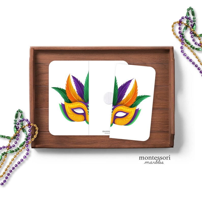 MARDI GRAS Symmetry Matching Puzzle Montessori Inspired - Etsy