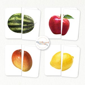 Fruits Two-piece Puzzles: Montessori Toddler Matching Game (digital ...