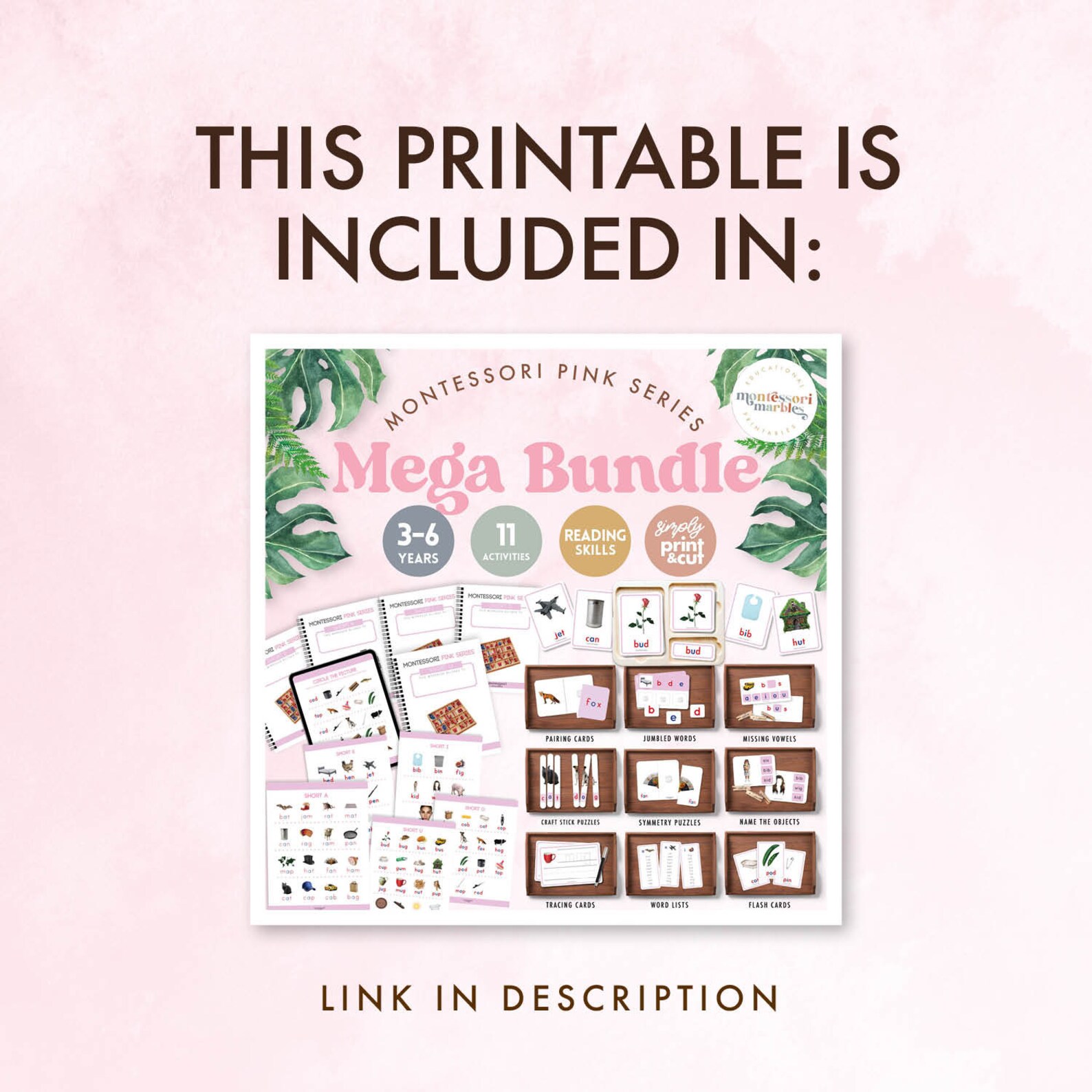 Pink Series Workbook Bundle | Montessori Language | CVC Words Reading ...