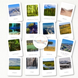 Biomes 3-part Cards | Montessori Geography | Real Photo 3-part Cards ...