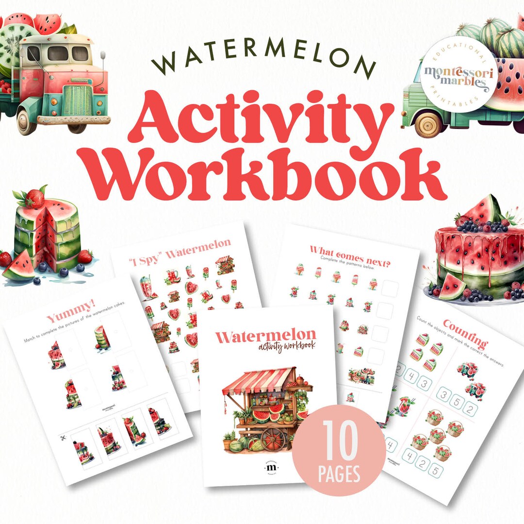 WATERMELON Activity Workbook | Fun Printable for Summer | Morning Prek ...