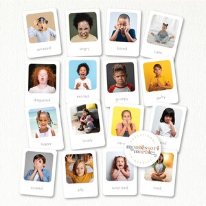EMOTIONS Flash Cards | 16 Flashcards | Montessori Inspired Printable ...