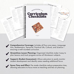 MONTESSORI 3-6 CURRICULUM CHECKLIST | Printable Record for Guides ...