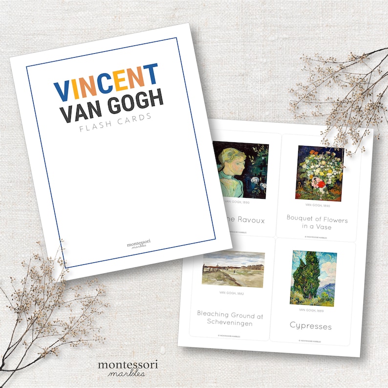 VINCENT VAN GOGH Flash Cards Famous Artists Famous - Etsy