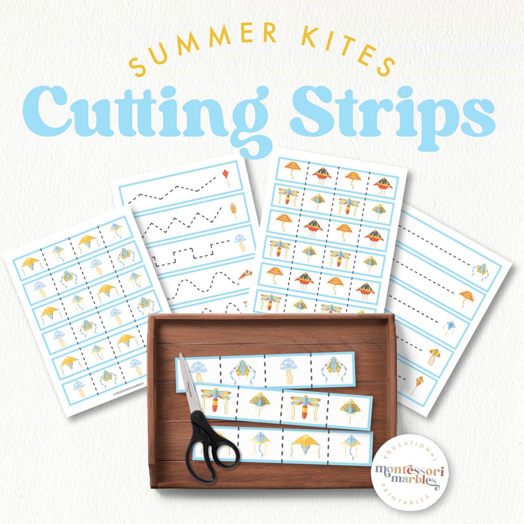 SUMMER PAPER KITES Cutting Strips | Fine Motor Skills, Learning to Use ...