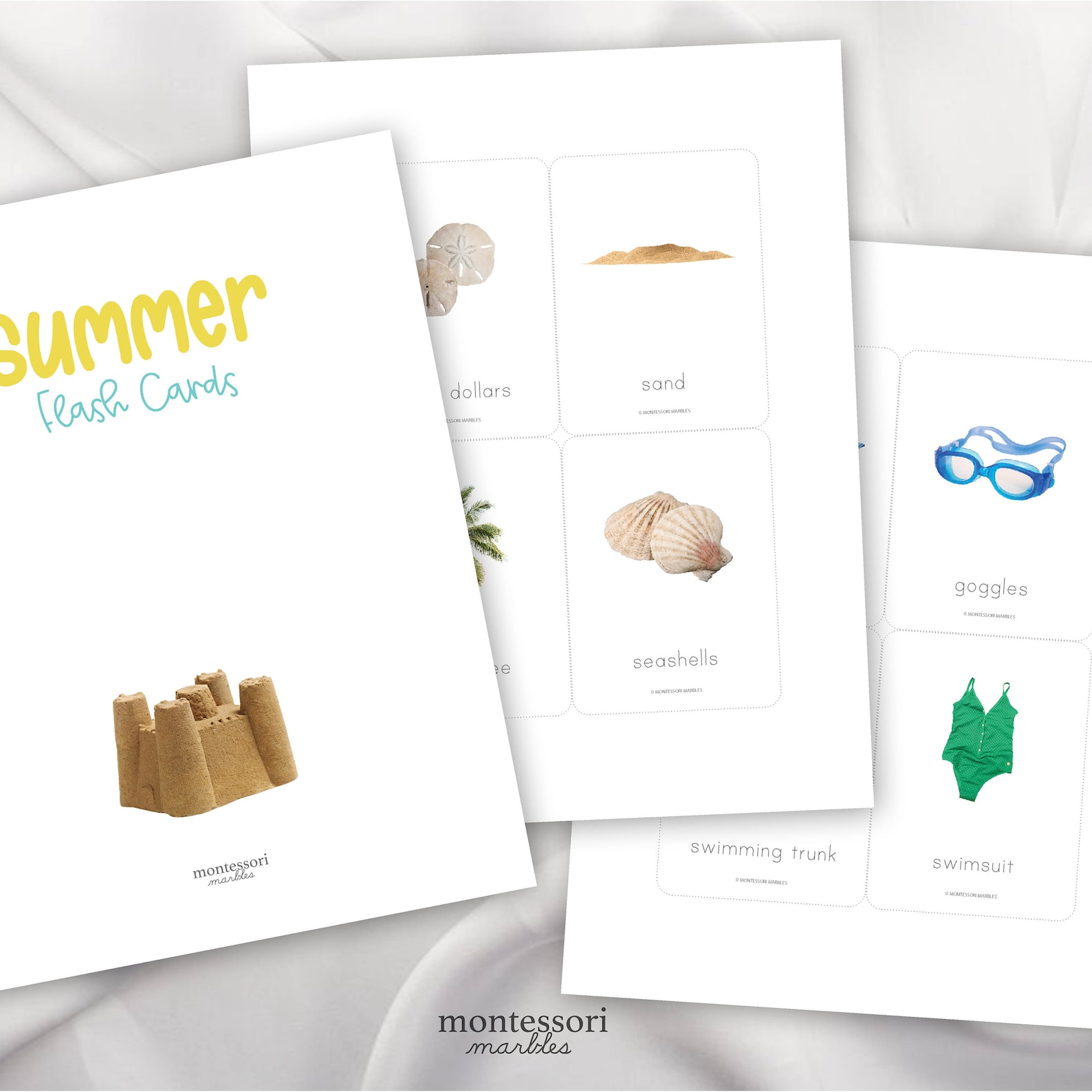 SUMMER Flash Cards Summer Vocabulary Builder Montessori Inspired ...