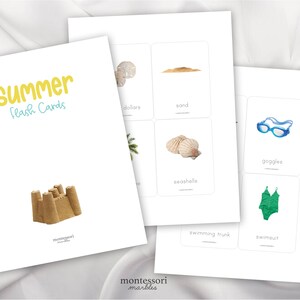 SUMMER Flash Cards Summer Vocabulary Builder Montessori Inspired ...