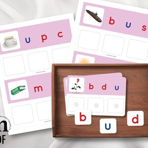 Montessori Pink Series Jumbled Word Cards for Short U - Etsy