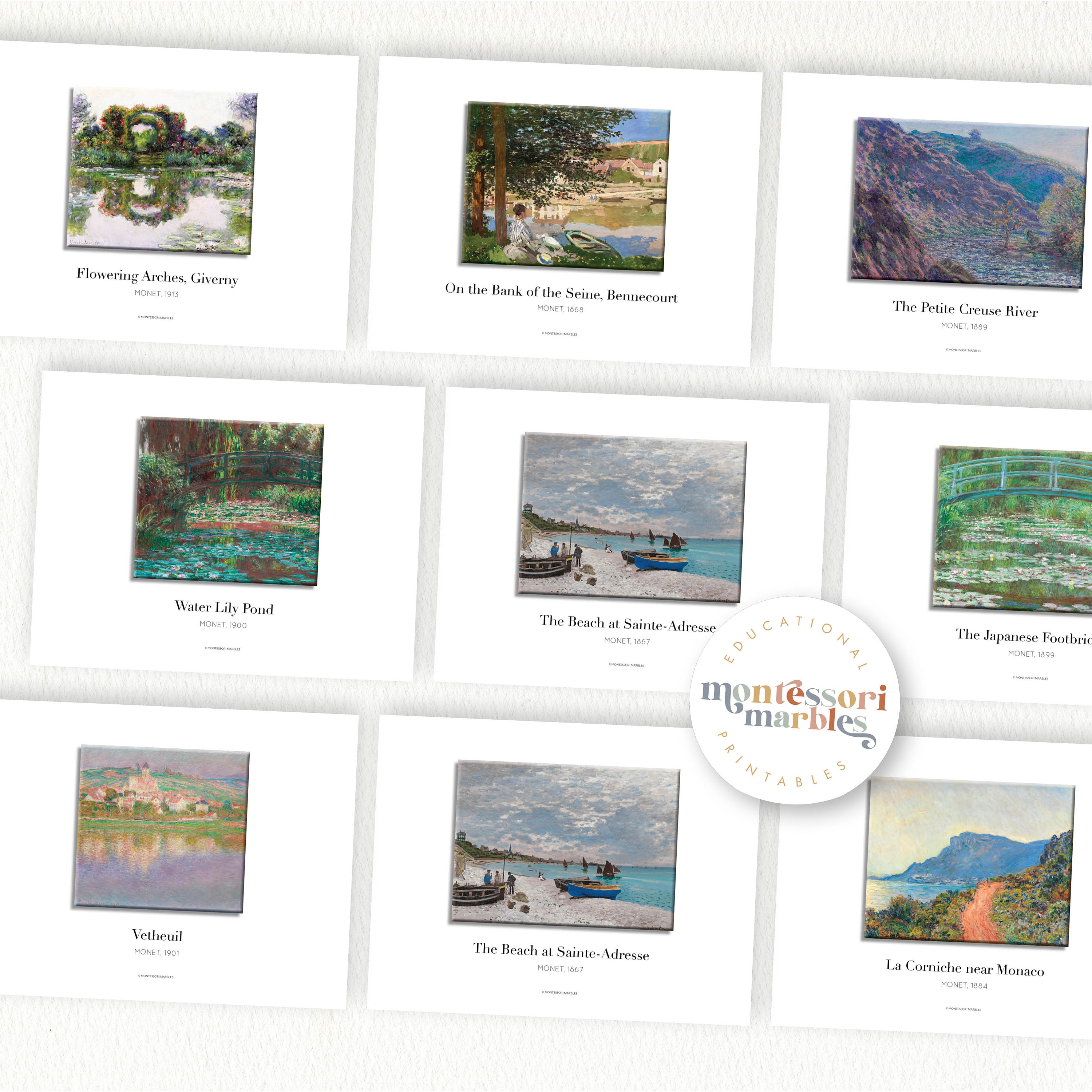 Claude Monet Art History Photo Binder | Montessori Cultural Studies ...
