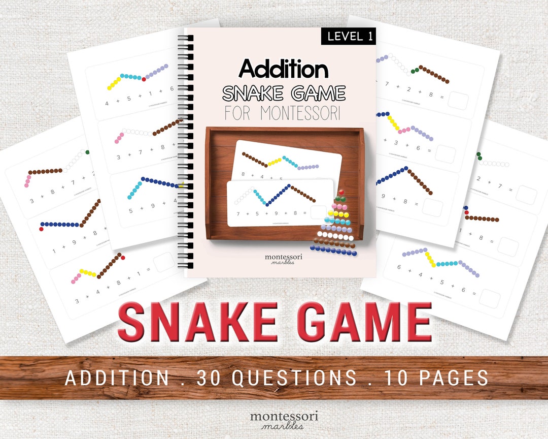 SNAKE GAME Addition Workbook Montessori Inspired Math - Etsy