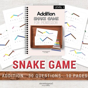 SNAKE GAME Addition Workbook Montessori Inspired Math - Etsy