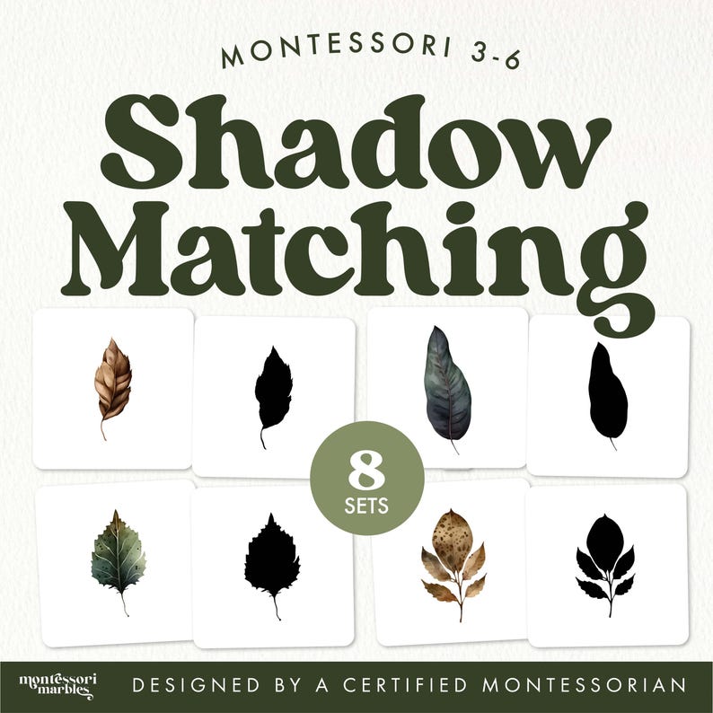 Leaves Shadow Matching Game | Montessori Nature Visual Skills ...