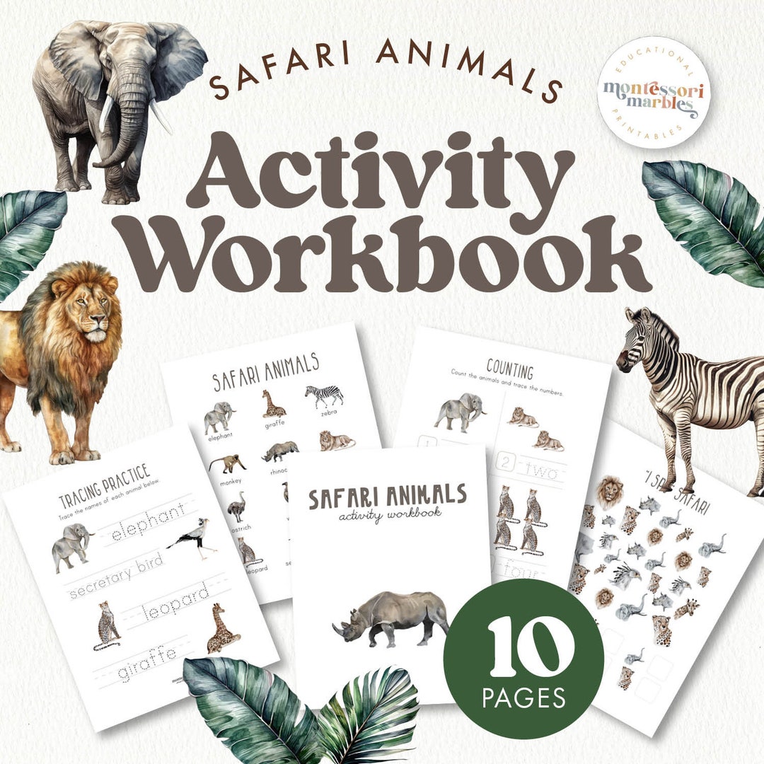 SAFARI ANIMALS Activity Workbook | Fun Printable for Summer | Morning ...