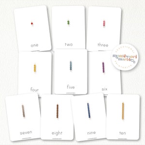 MONTESSORI GOLDEN BEADS Nomenclature Cards in Words | Kindergarten Math ...