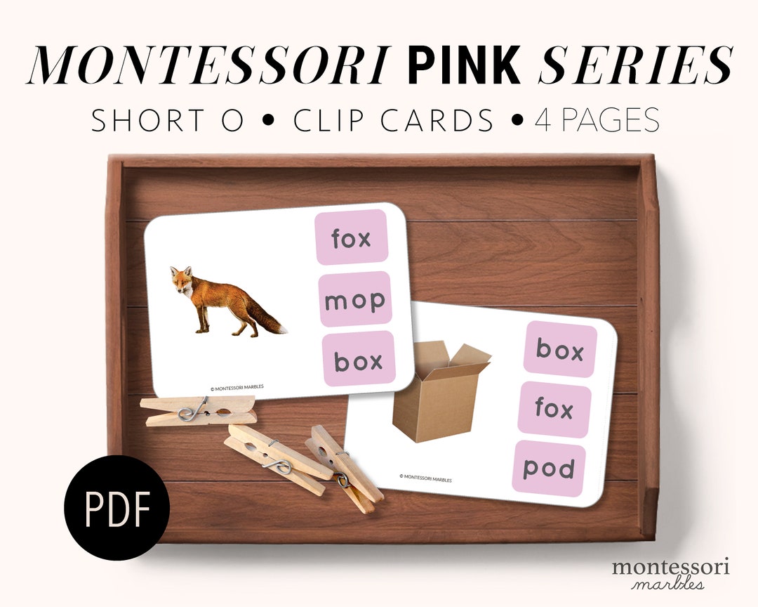 Montessori Pink Series Name the Objects SHORT O Flash Card Printable ...