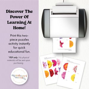 FLOWERS Symmetry Matching Puzzle | Montessori Inspired Visual Skill ...