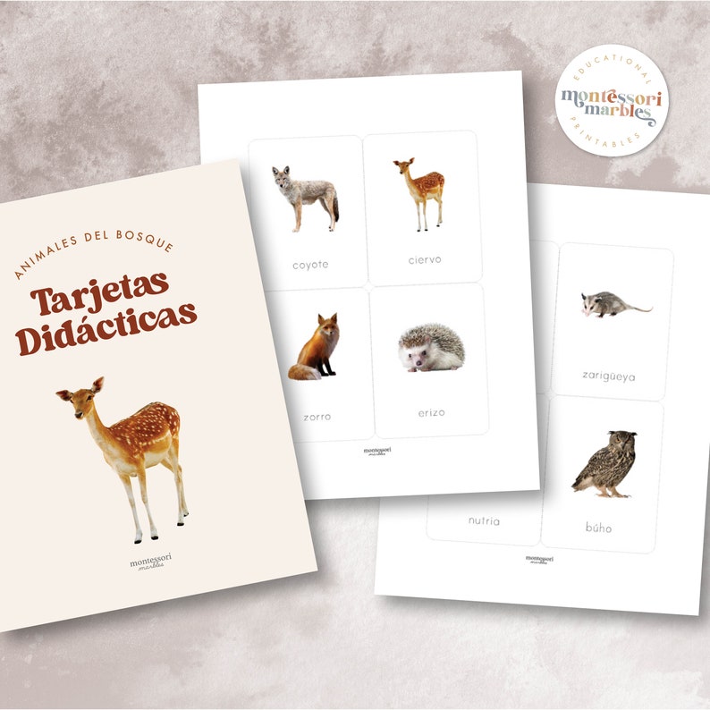 Animales Del Bosque Tarjetas | Spanish Forest Animals | Montessori ...