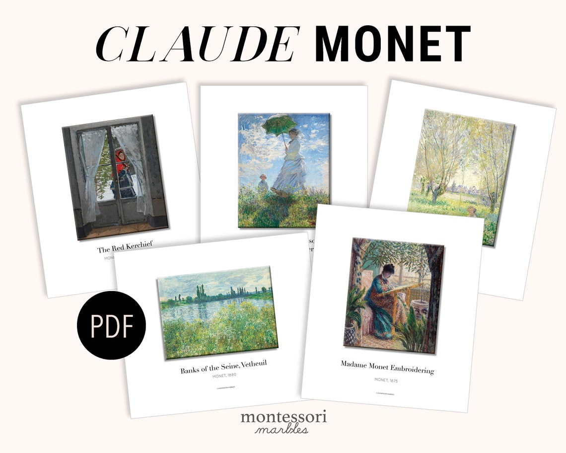 CLAUDE MONET Montessori Picture Binder Art History for | Etsy