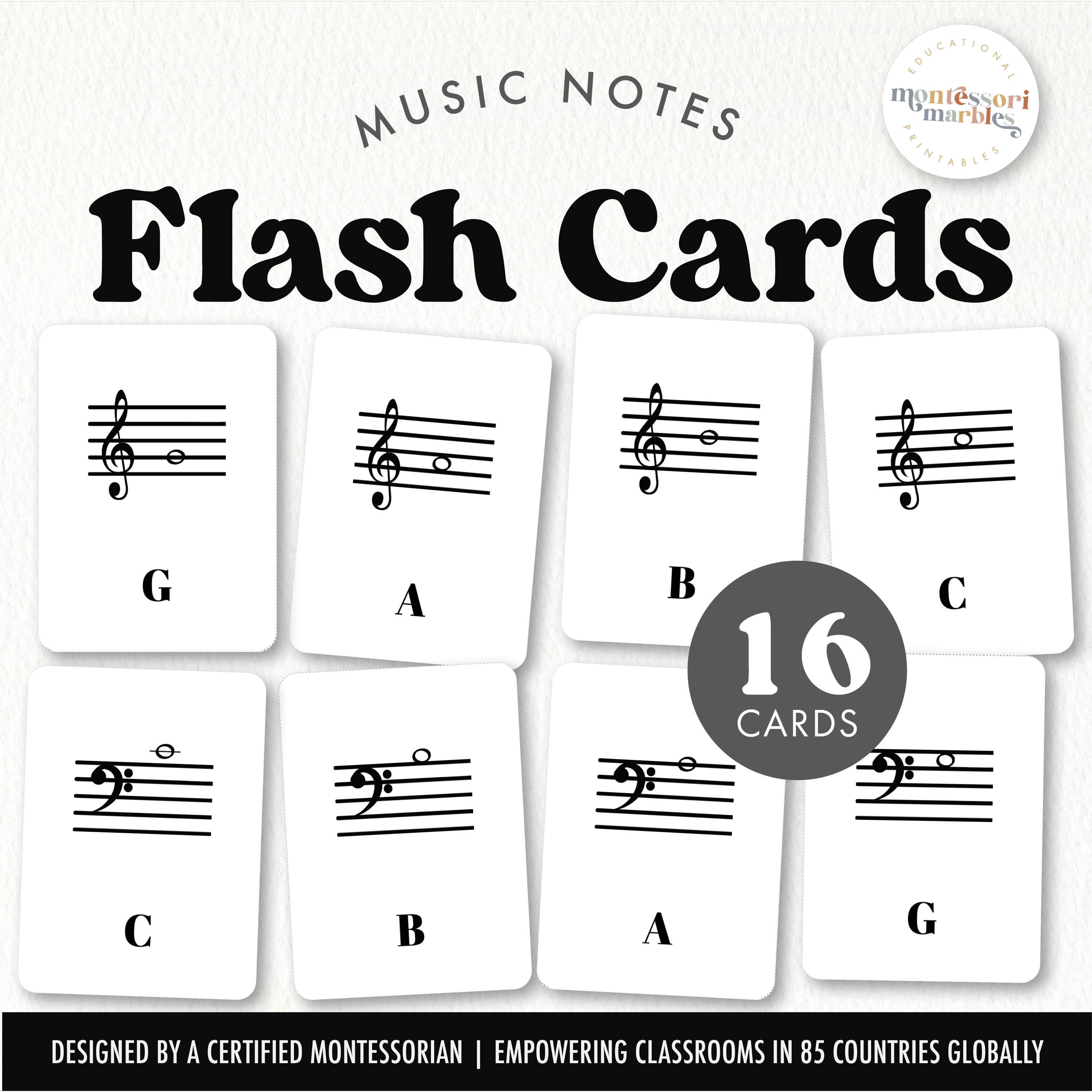 Music Notes Flash Cards | Montessori Cultural | Music Education ...