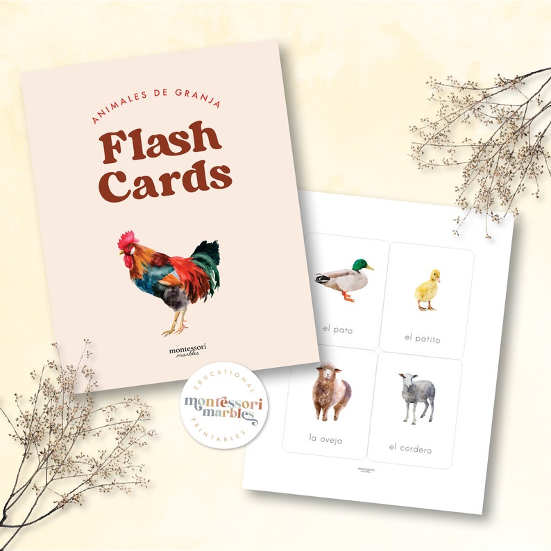 ANIMALES DE GRANJA Tarjetas Didácticas Farm Animals Flash Cards ...