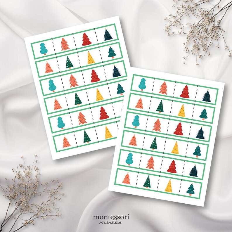 CHRISTMAS Cutting Strips Fine Motor Activity for Montessori - Etsy