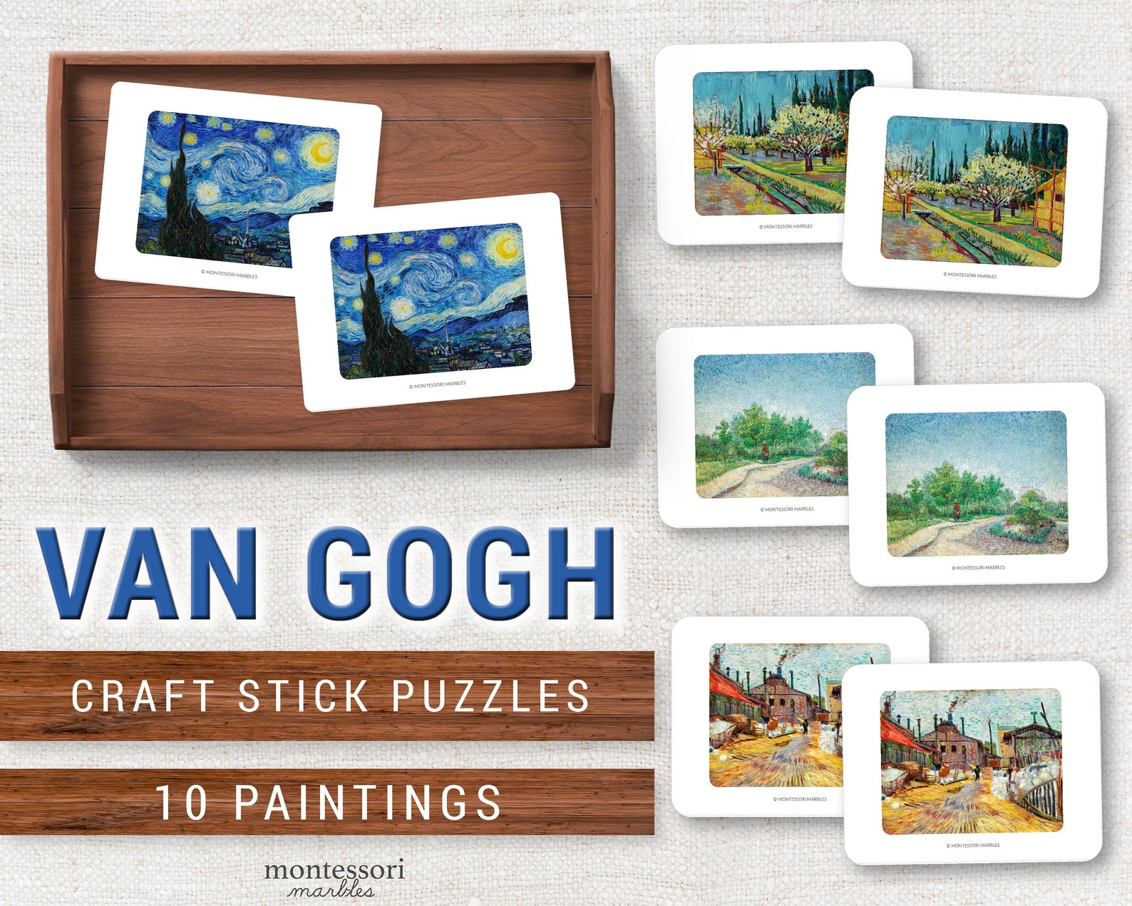 VINCENT VAN GOGH Matching Picture Cards Famous Paintings Art - Etsy