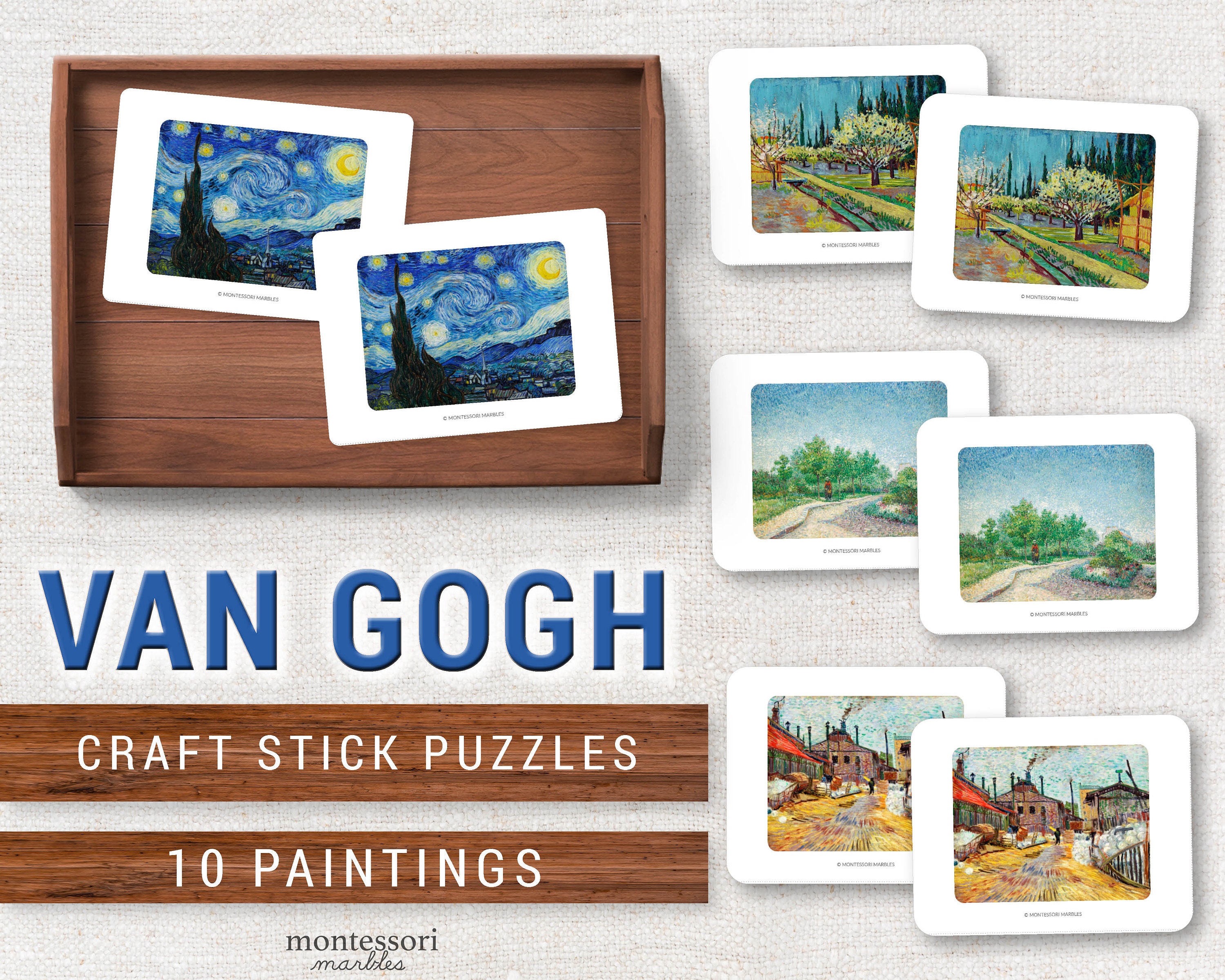 VINCENT VAN GOGH Matching Picture Cards Famous Paintings Art - Etsy