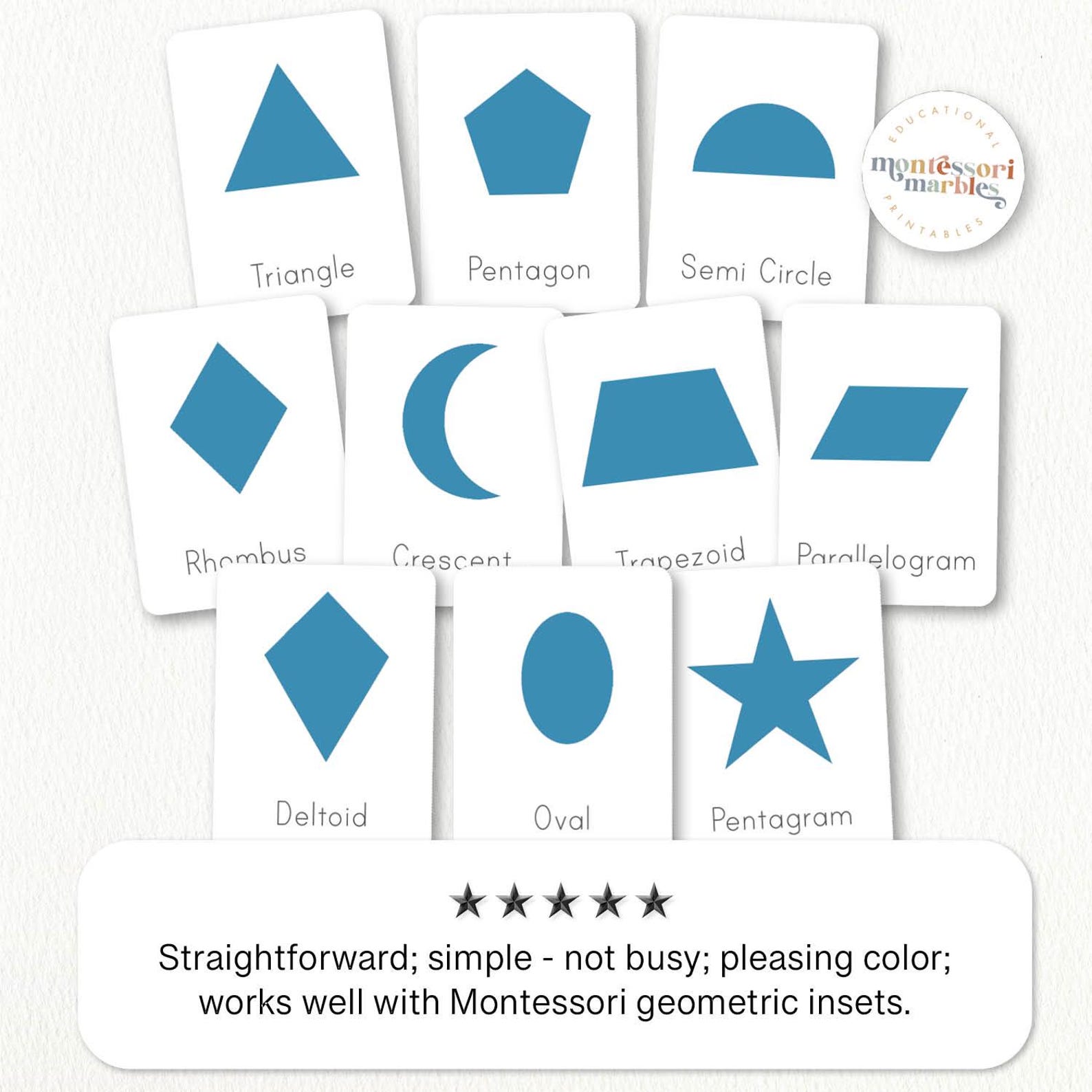 Geometric Shapes 3-part Cards | Montessori Shape Learning | Preschool ...